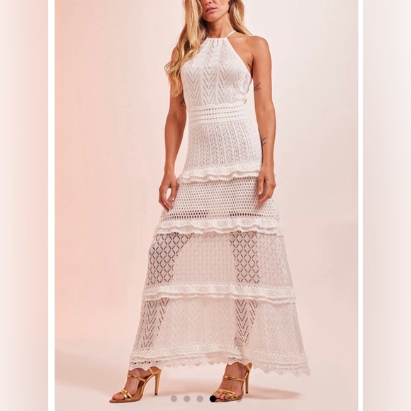 Galeria Tricot | Dresses | White Tricot Long Leg Dress | Poshmark